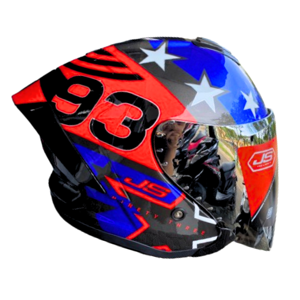 Jual Helm JS Armor Half Face Motif MARC MARQUEZ Original SNI | Shopee ...