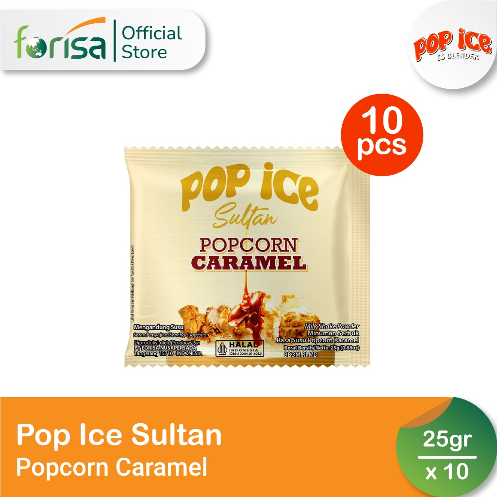 Jual Pop Ice Milk Shake Powder Sultan Rasa Pop Corn Caramel 25 gr 10 ...