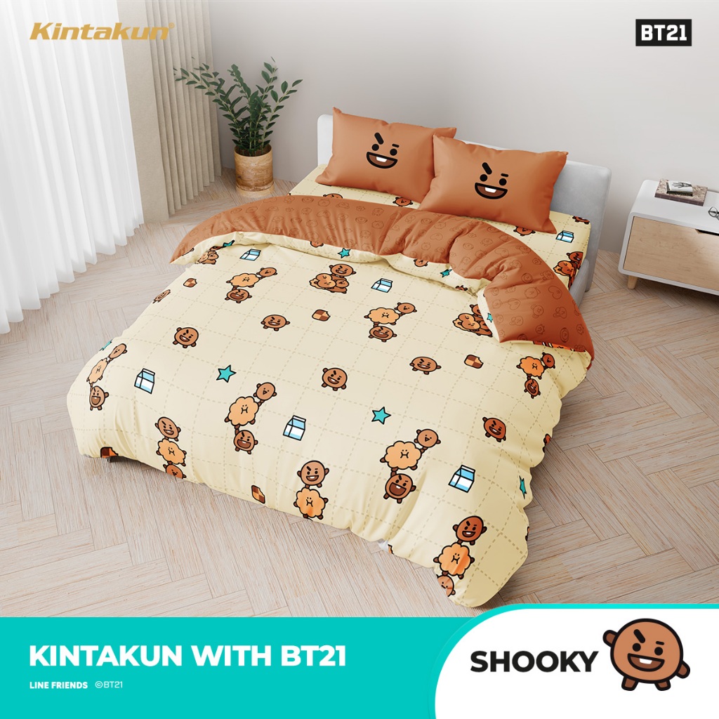 Jual Kintakun DLUXE BT21 Bed Cover Set Fitted 120 / 160 /180 Shooky ...