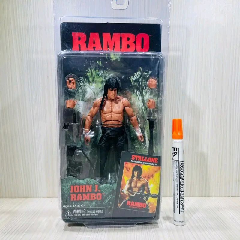 Jual mainan action figureNeca rambojohn j rambo stallone blood tinggi ...