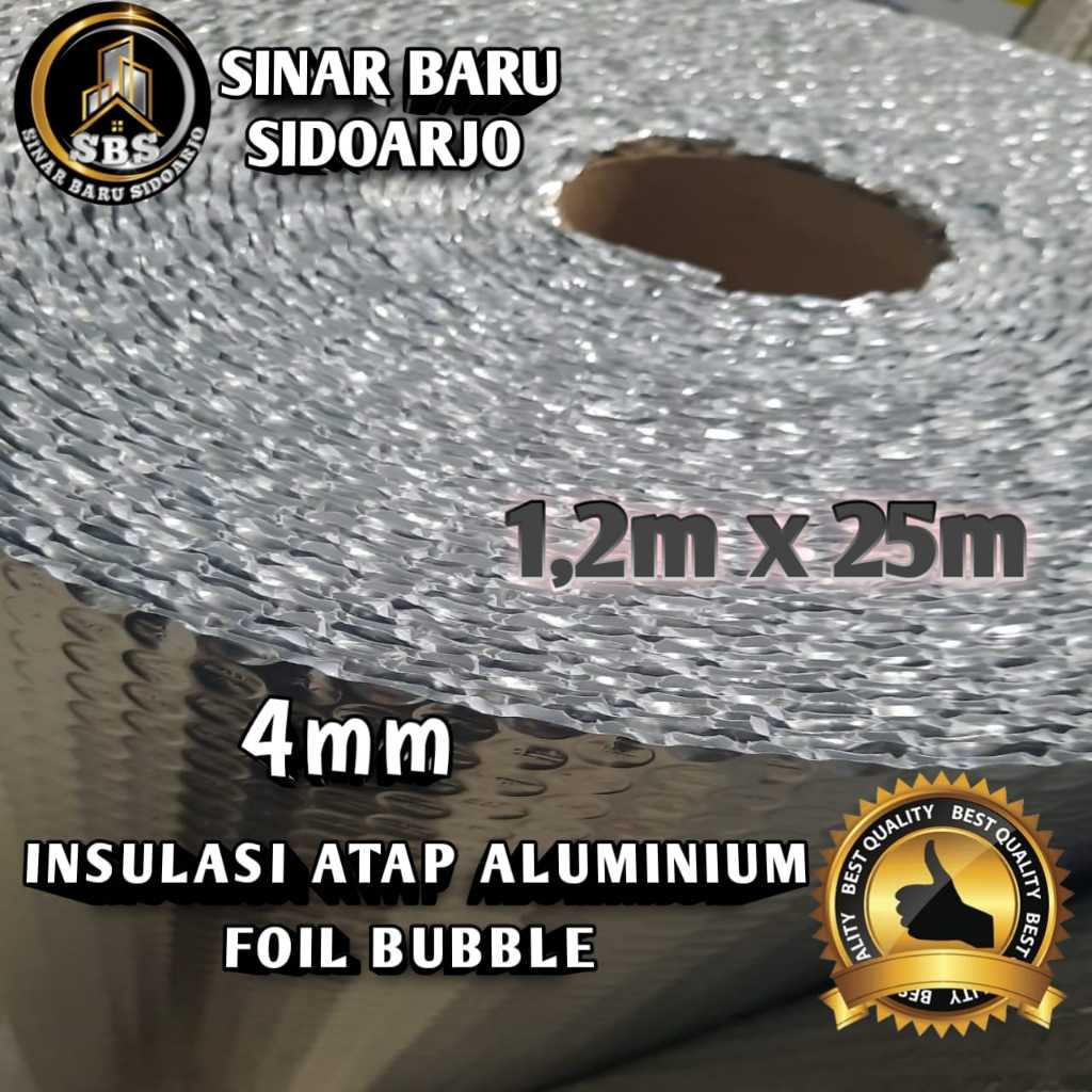 Jual Alumunium Foil Bubble 1,2m x 25m Double Almunium Peredam Panas Atap grade A | Shopee Indonesia