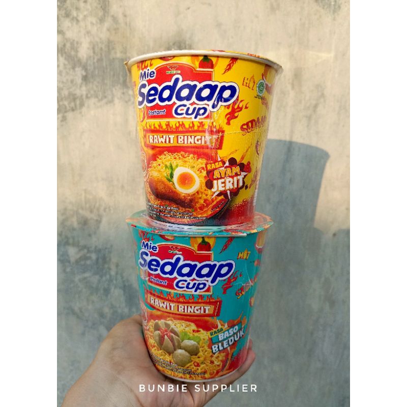 Jual Mie Sedaap Cup Instan | Pop Mi Sedap Rawit Bingit dan Goreng ...