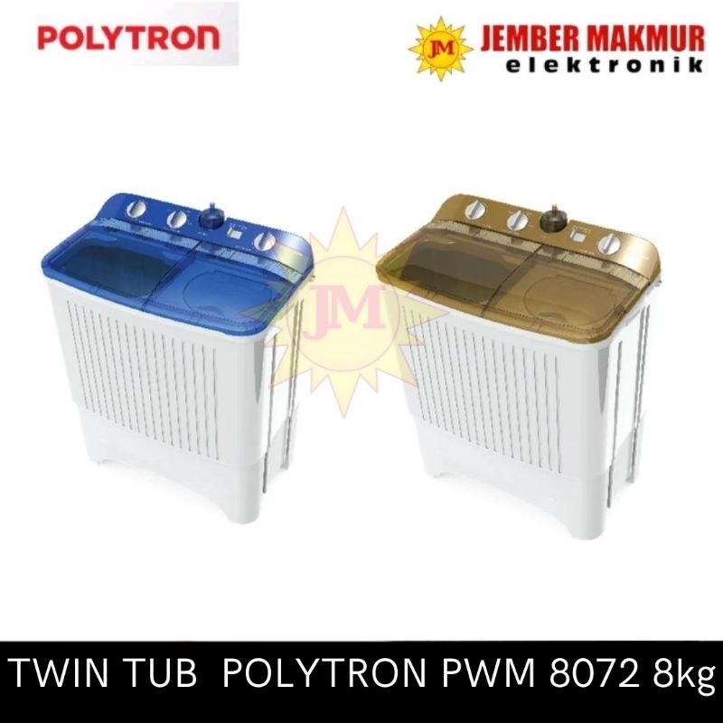 Jual POLYTRON TWIN TUB PWM 8072 8KG POLYTRON | Shopee Indonesia