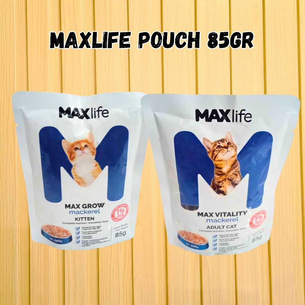 Jual MAXlife max life cat Wet Food Mackerel Kitten & Adult Pouch 85 gr | Shopee Indonesia