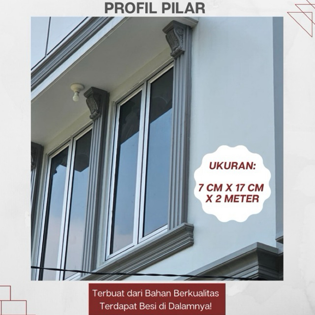 Jual Profil Pilar 2 m x 17 cm x 2 m/ bentuk U/ bingkai jendela, profil ...