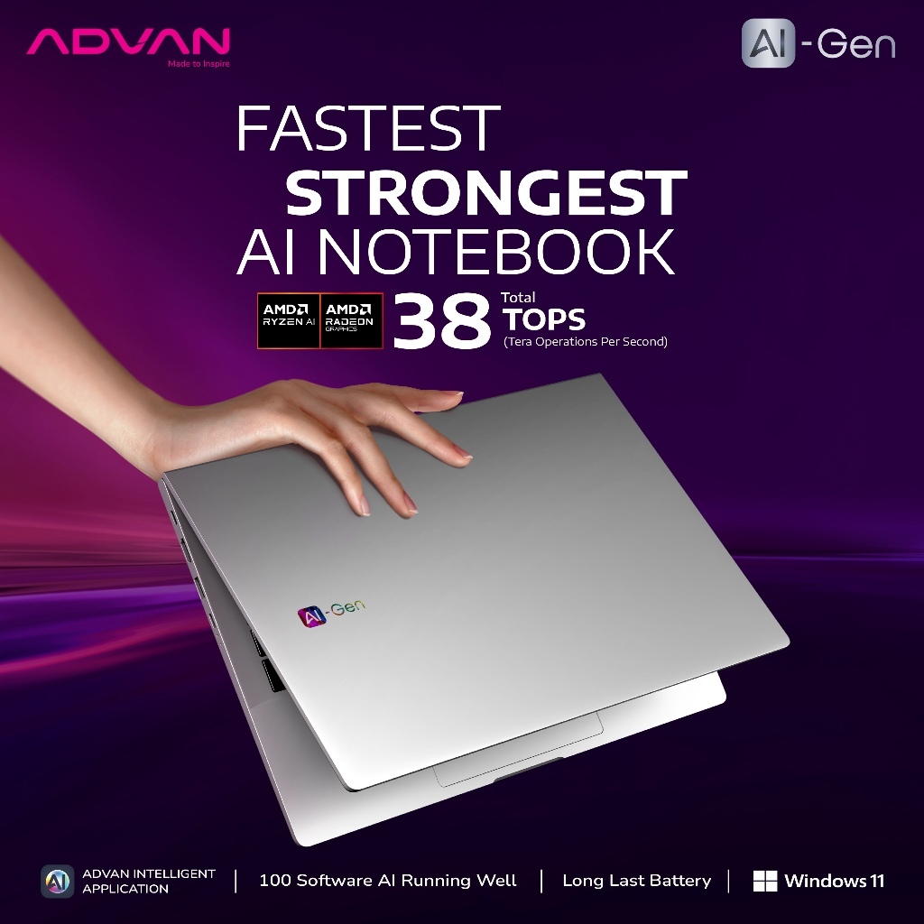 Jual ADVAN Laptop AI GEN Amd Ryzen 7 8845HS Intel Ultra 5 125H RAM32GB ...