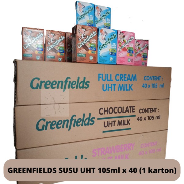Jual GREENFIELDS UHT Susu 105 ml GREEN FIELDS 105ml Harga per Dus isi 40 pcs (only instan ...
