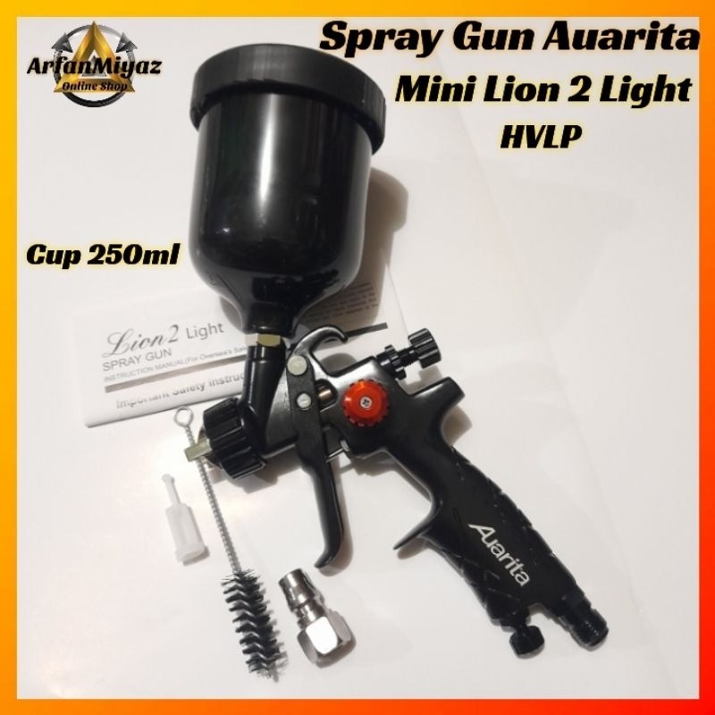 Jual Spray Gun Auarita Mini Lion 2 Light HVLP Nozzle 0,8mm/1,0mm Alat ...