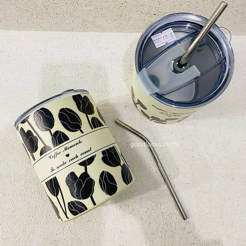 Jual TUMBLER KOPI STAINLESS STRAW 400ml | Shopee Indonesia
