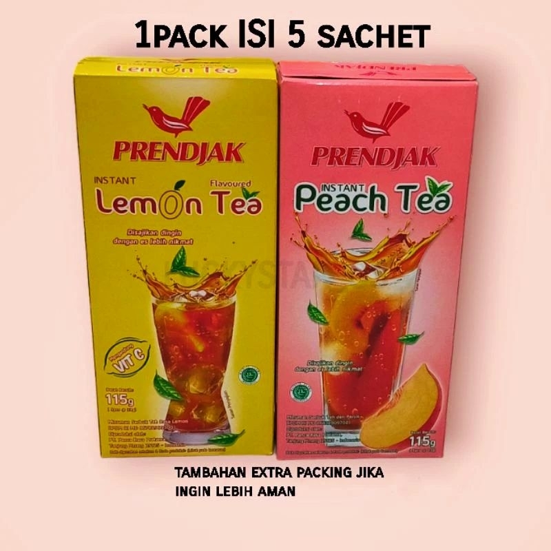 Jual Teh prendjak LEMON TEA / PEACH TEA instant 5x23 gram | Shopee ...