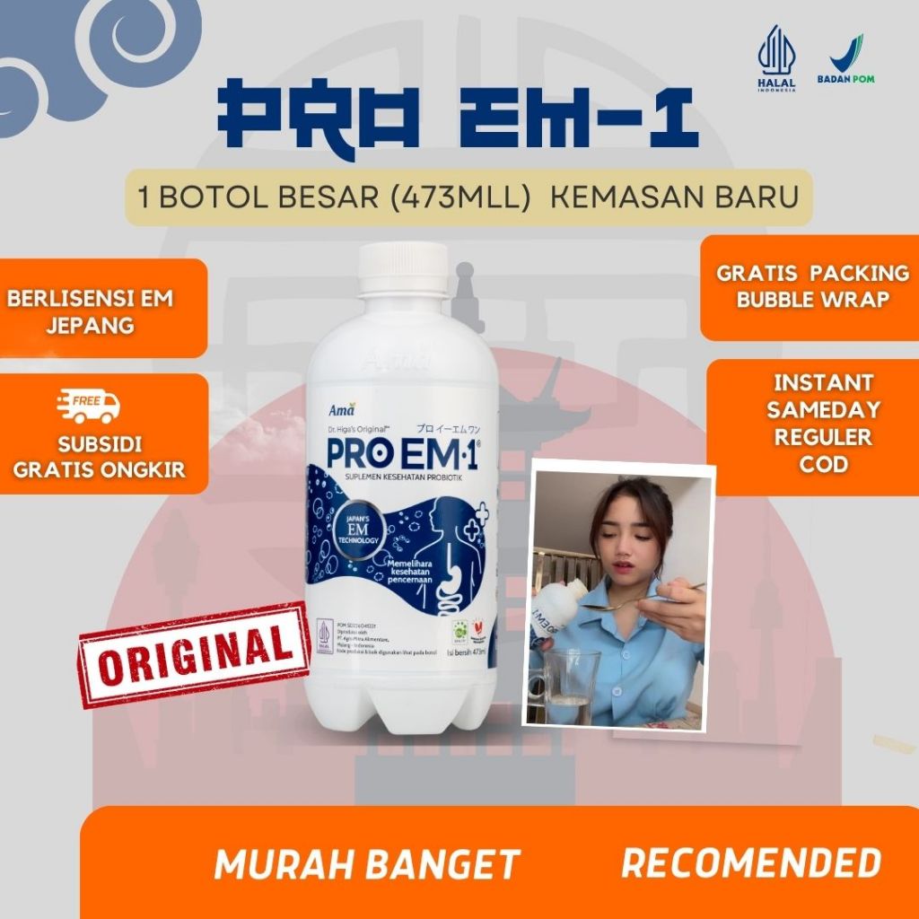 Jual Probiotik PRO EM-1 Murah Original, ED Agustus 2025, BPOMM & Halal ...