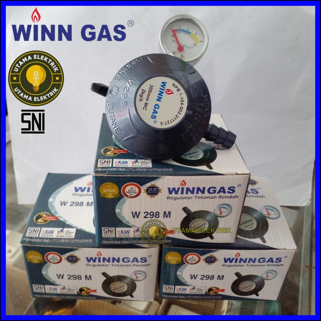 Jual Winn Gas Regulator Kompor Gas W 298 M Dengan Indikator Jarum Meter ...