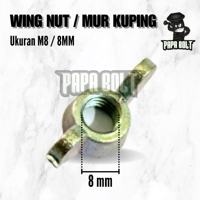 Jual Wing Nut / Mur Kuping M8 / Mur Kupu-Kupu 8mm | Shopee Indonesia