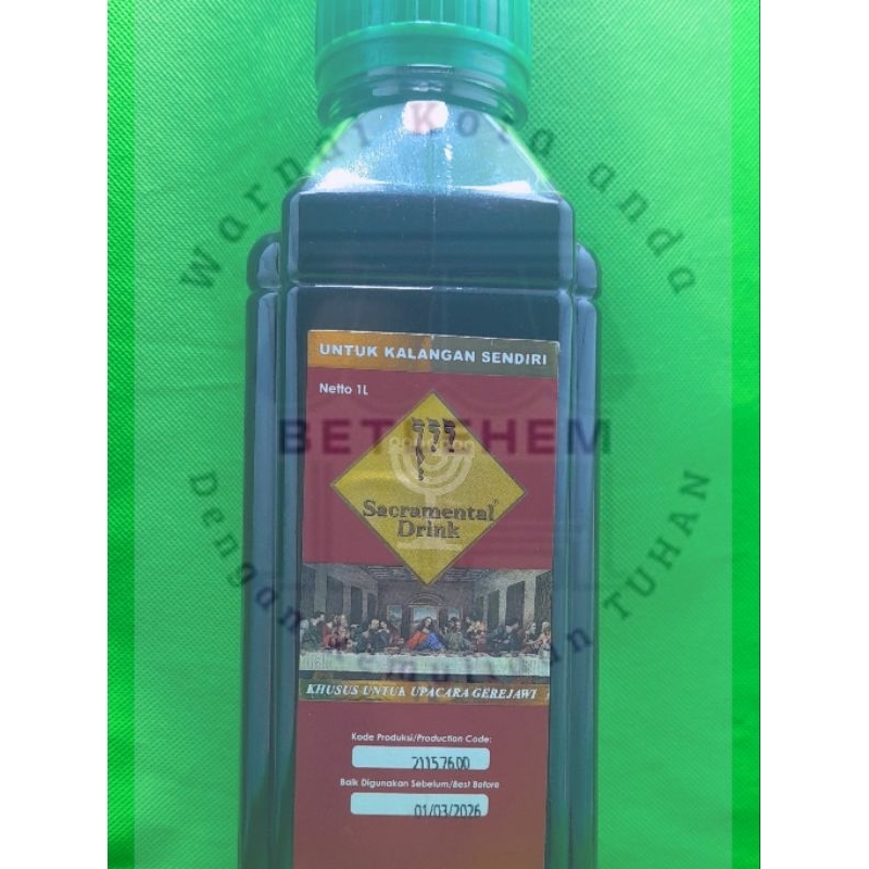 Jual Anggur perjamuan kudus 1 Liter ( botol hijau ) | Shopee Indonesia