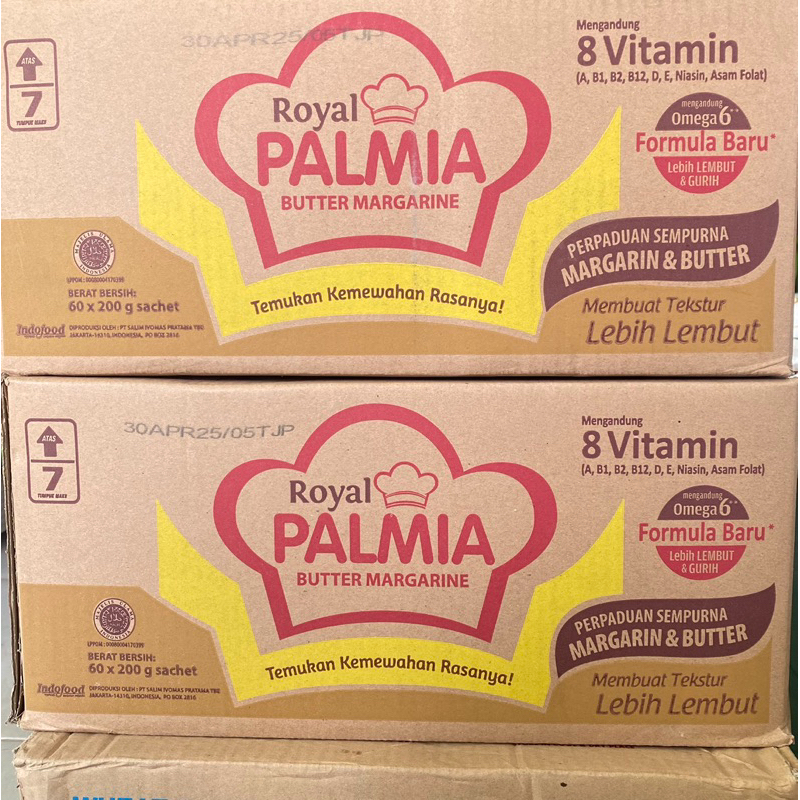 Jual palmia royal butter margarine 1 dus isi 60pc (200gram) | Shopee ...