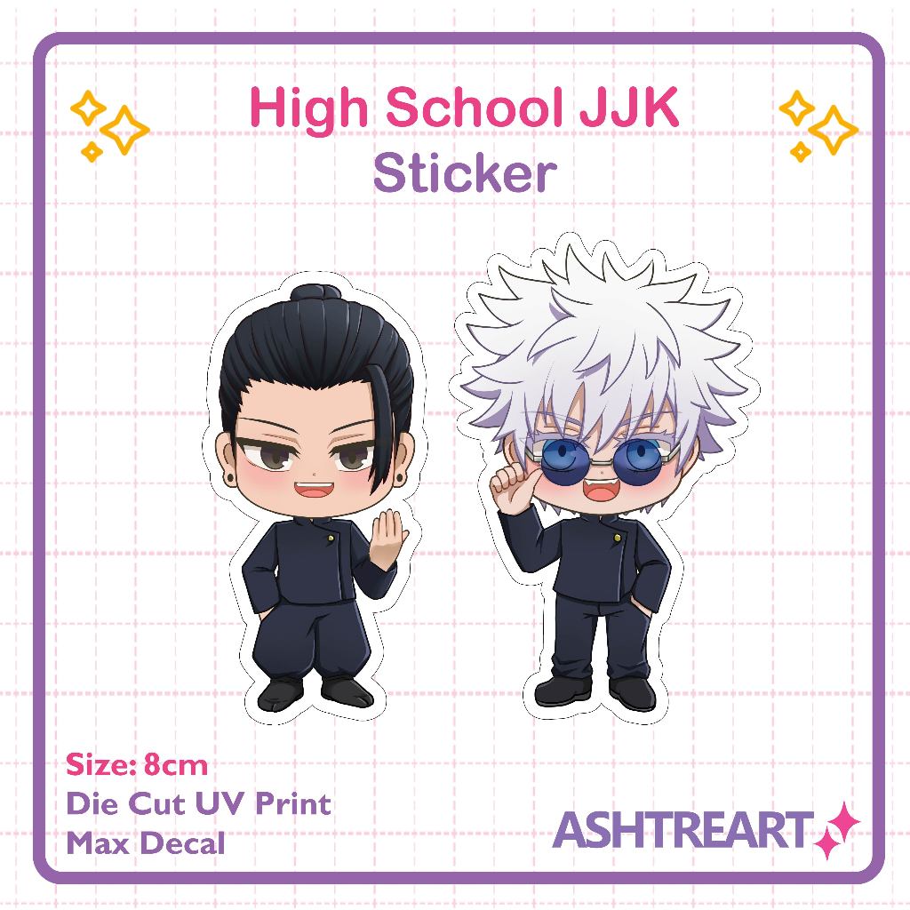 Jual [Ashtreart] High School Time Stickers Set | Gojo Geto | Die cut UV ...