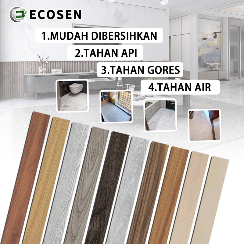 Jual ECOSEN Stiker Lantai Vinyl Kayu Premium Dengan Lem Vinil Sticker ...