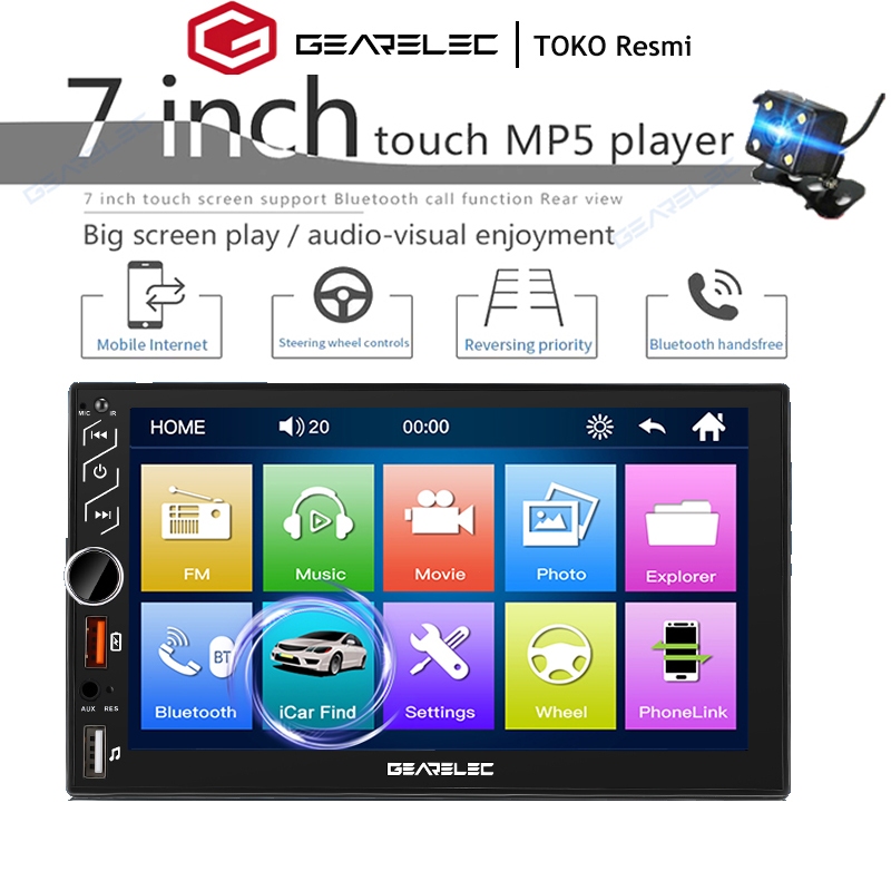 Jual GEARELEC universal Head Unit Android/iPhone Double Din 7 Inch MP5 ...