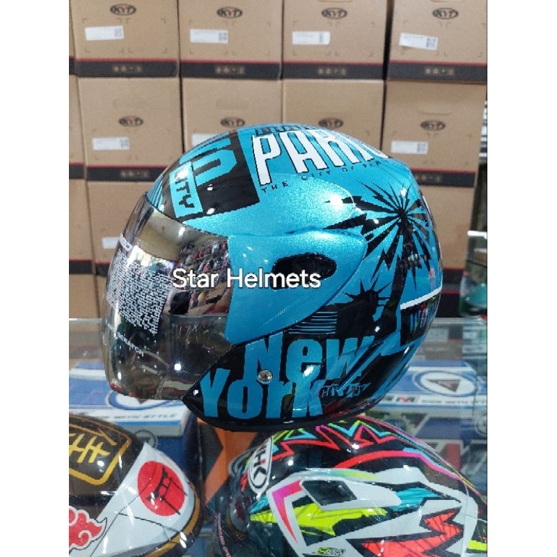 Jual Helm MAZ Sonic BigBen Sea Blue Metalic / Black | Shopee Indonesia