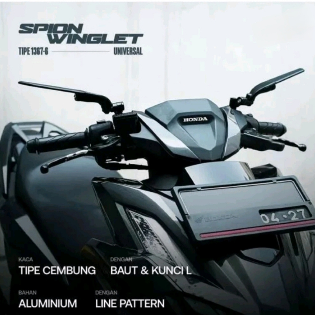 Jual Spion Winglet Akai Racing Type 1367-G Kaca Cembung Universal Semua ...