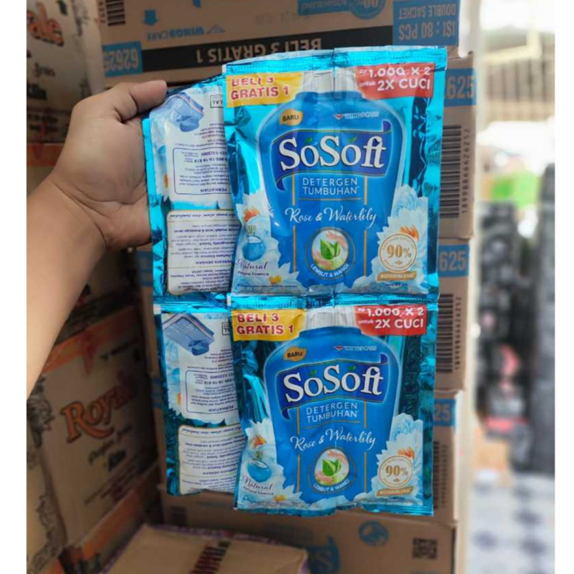 Jual isi 16 Sachet Sosoft Deterjen Cuci Pakaian Cair Renceng So Soft ...