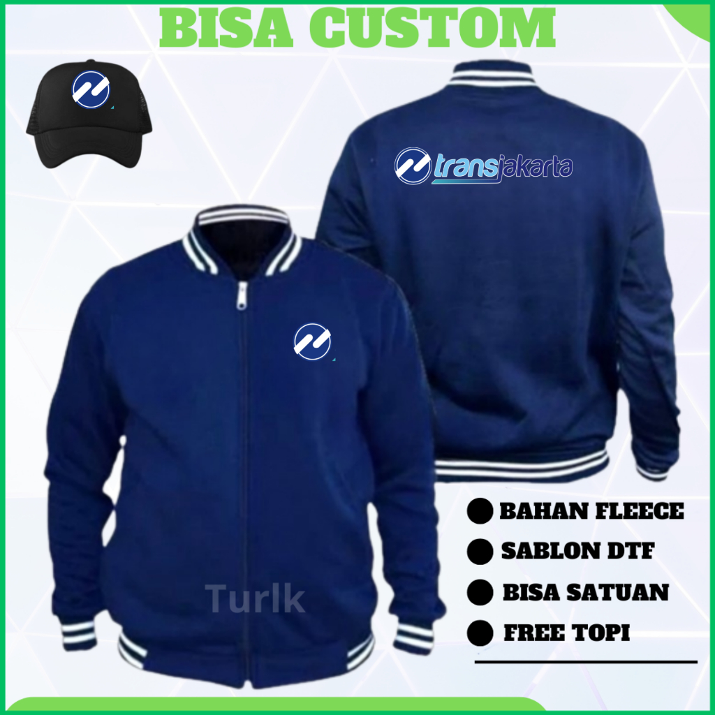 Jual Jaket Trans Jakarta Jaket Bus Transjakarta Varsity Custom | Shopee ...