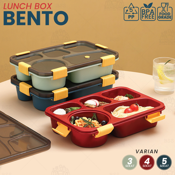 Jual Lunch Box Rantang Bento 3 Sekat 4 Sekat 5 Sekat 1000ml Tempat ...