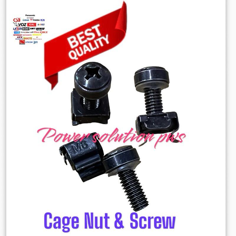 Jual Cage Nut And Screw M6 Premium / Baut dan Mur untuk rak Server ...