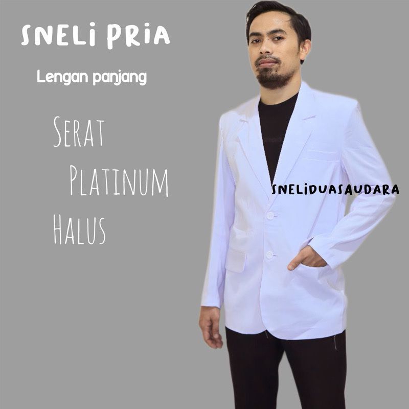 Jual Jas dokter/Sneli pria Lengan PANJANG Merk DUA SAUDARA 100% ...