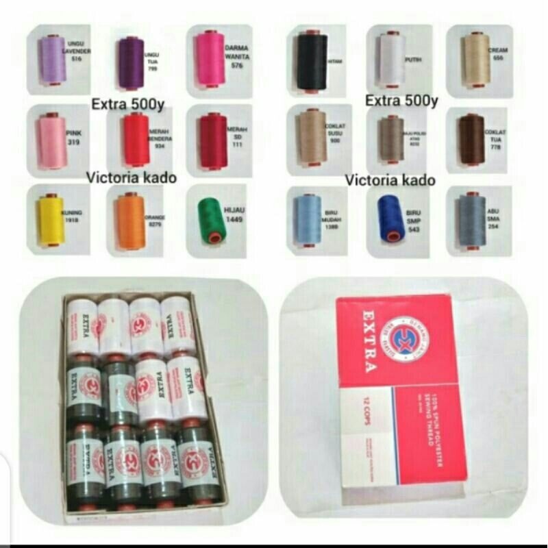 Jual Benang Jahit merk EXTRA BESAR 500yard | Shopee Indonesia