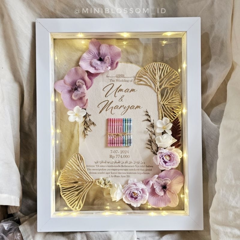 Jual BENING COLOR VIBES 45x35cm Bingkai Mahar Transparan Putih / Frame ...