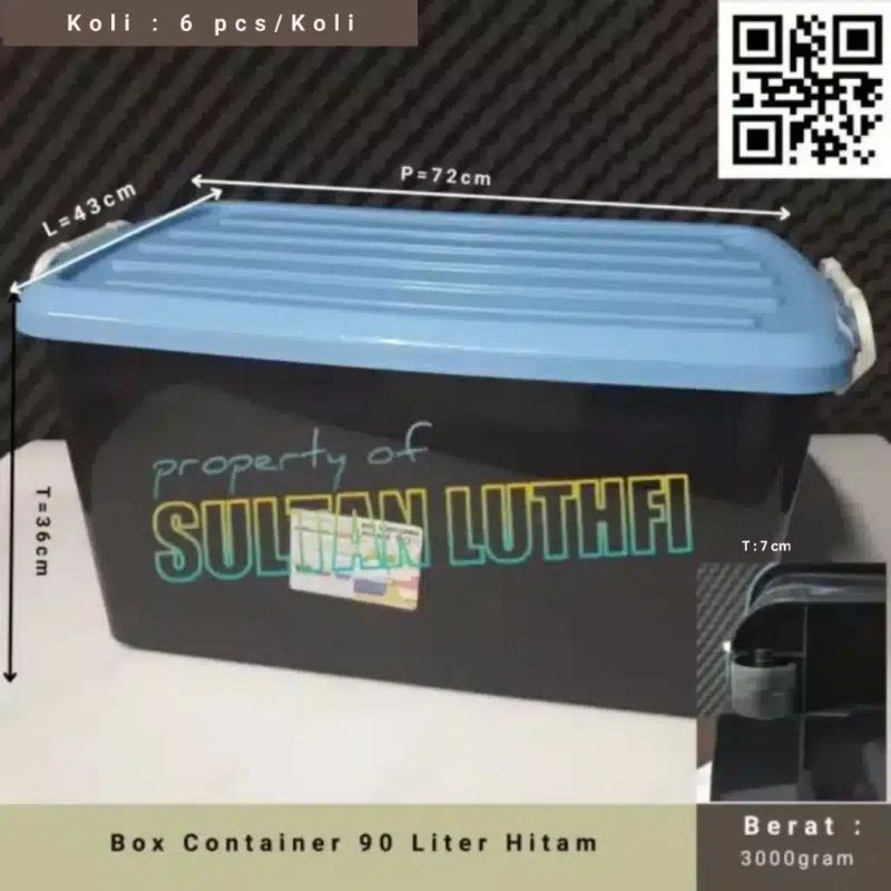 Jual Box Container 90 Liter Hitam Box serbaguna kotak serbaguna ...