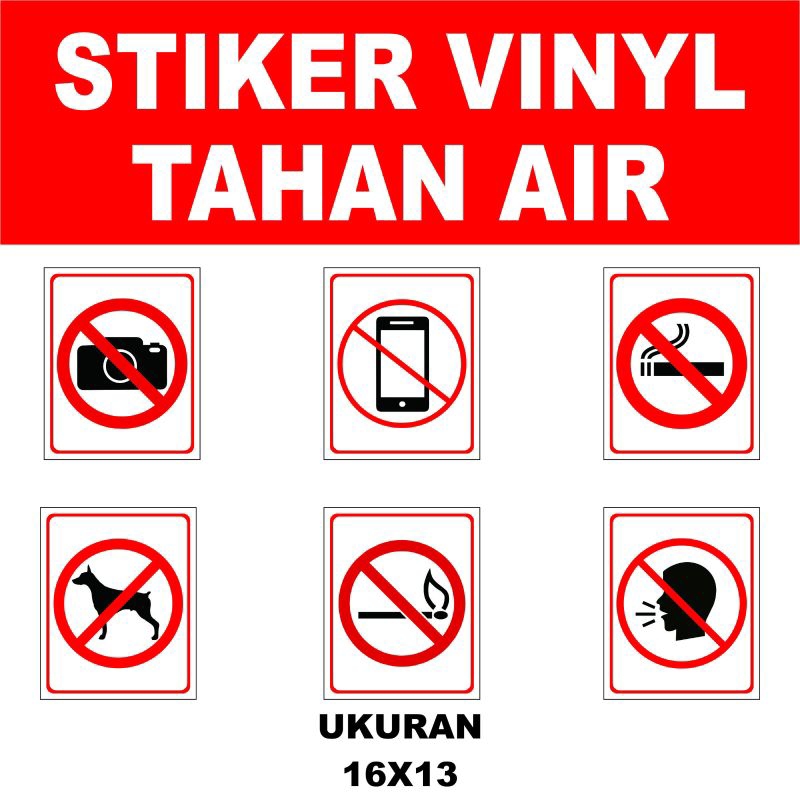 Jual TANDA LARANGAN DITEMPAT UMUM UK 16X13CM STIKER SIGN/STIKER ...