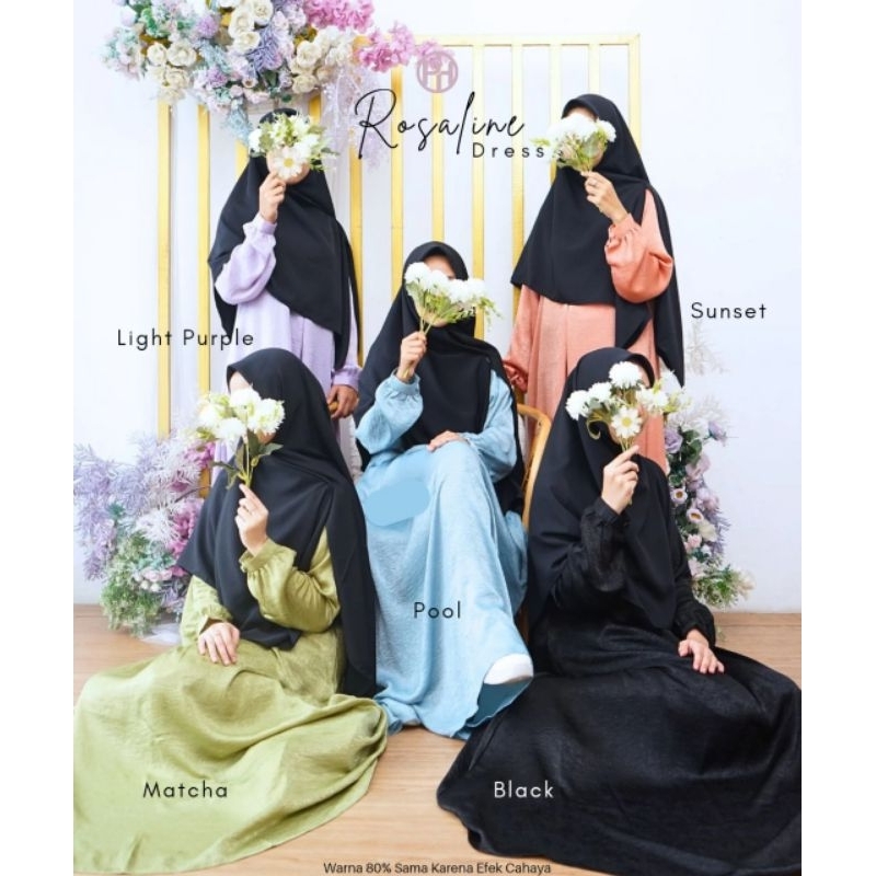 Jual PELANGI HIJAB gamis rosaline dress (only gamis) | Shopee Indonesia
