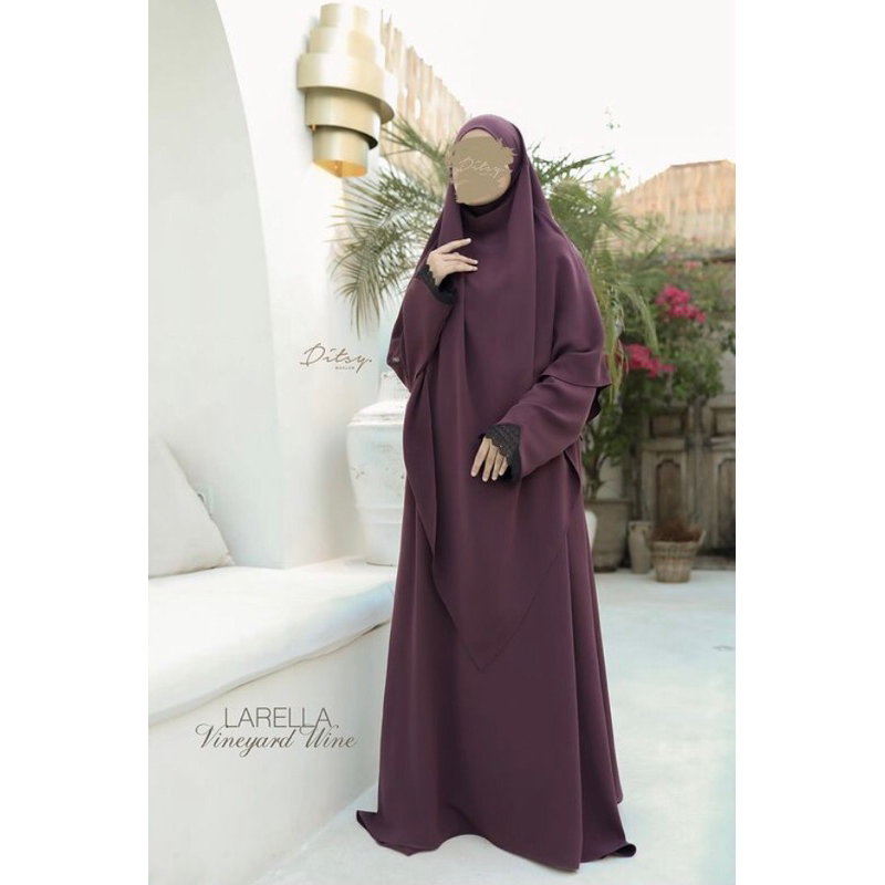 Jual Ditsy moslem Larella vineyard wine L ( set khimar sesuai gambar ...