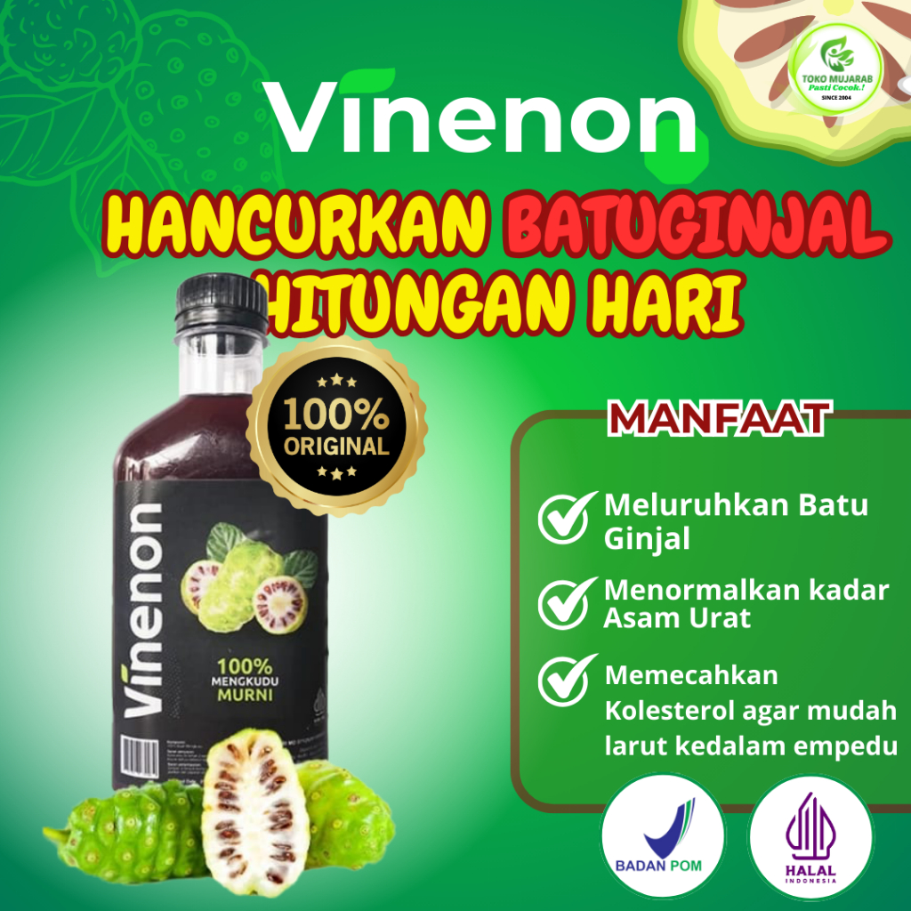 Jual VINENON - Cuka Mengkudu Murni untuk meng Hancurkan Batu Ginjal ...
