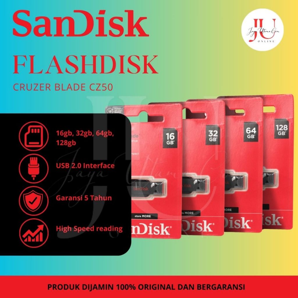 Jual Flashdisk Sandisk Cruzer Blade 64gb 128gb SDCZ50 ORIGINAL | Shopee ...