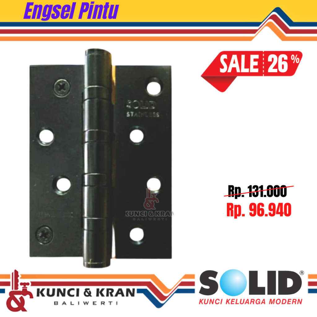 Jual Engsel Pintu Solid EK 17 4X3X3 4BB BL Engsel Hitam engsel black ...