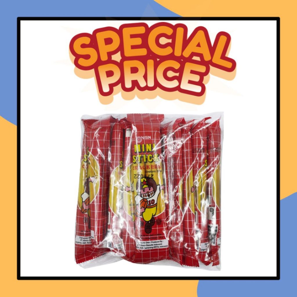 Jual Nissin Mini Stick 1Pack (isi 10pcs) Stick Crackers MERAH Krekers ...