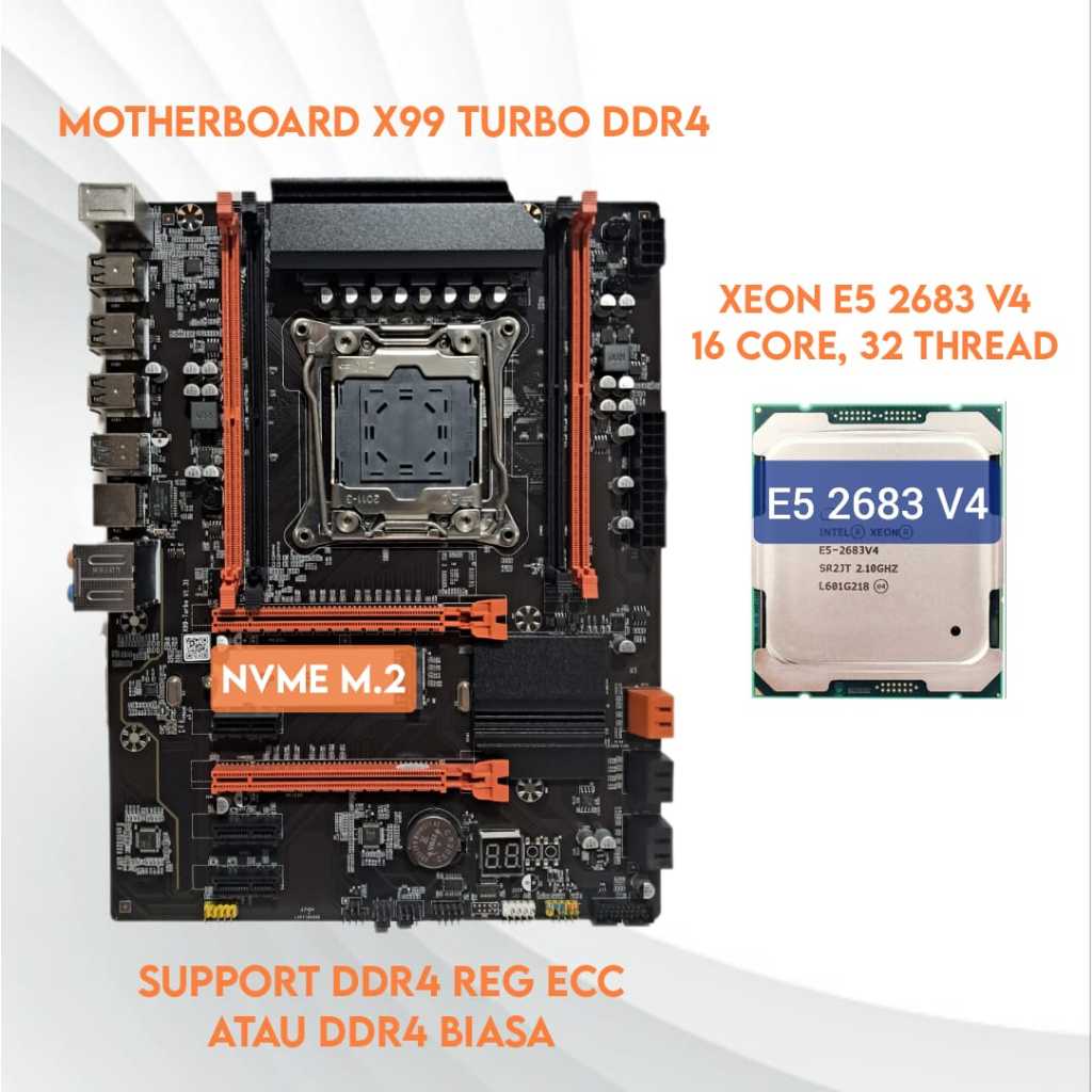 Jual Bundle Motherboard X99 + Xeon E5 V3/V4 (setara Ryzen 5 3600/i7 ...