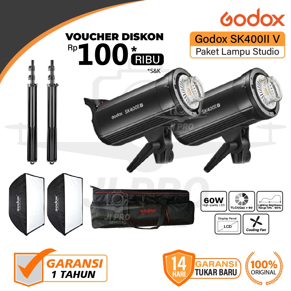 Jual Paket Lampu Studio Godox LED SK400II V - SK 400 II V - SK400 II MARK 5 | Shopee Indonesia