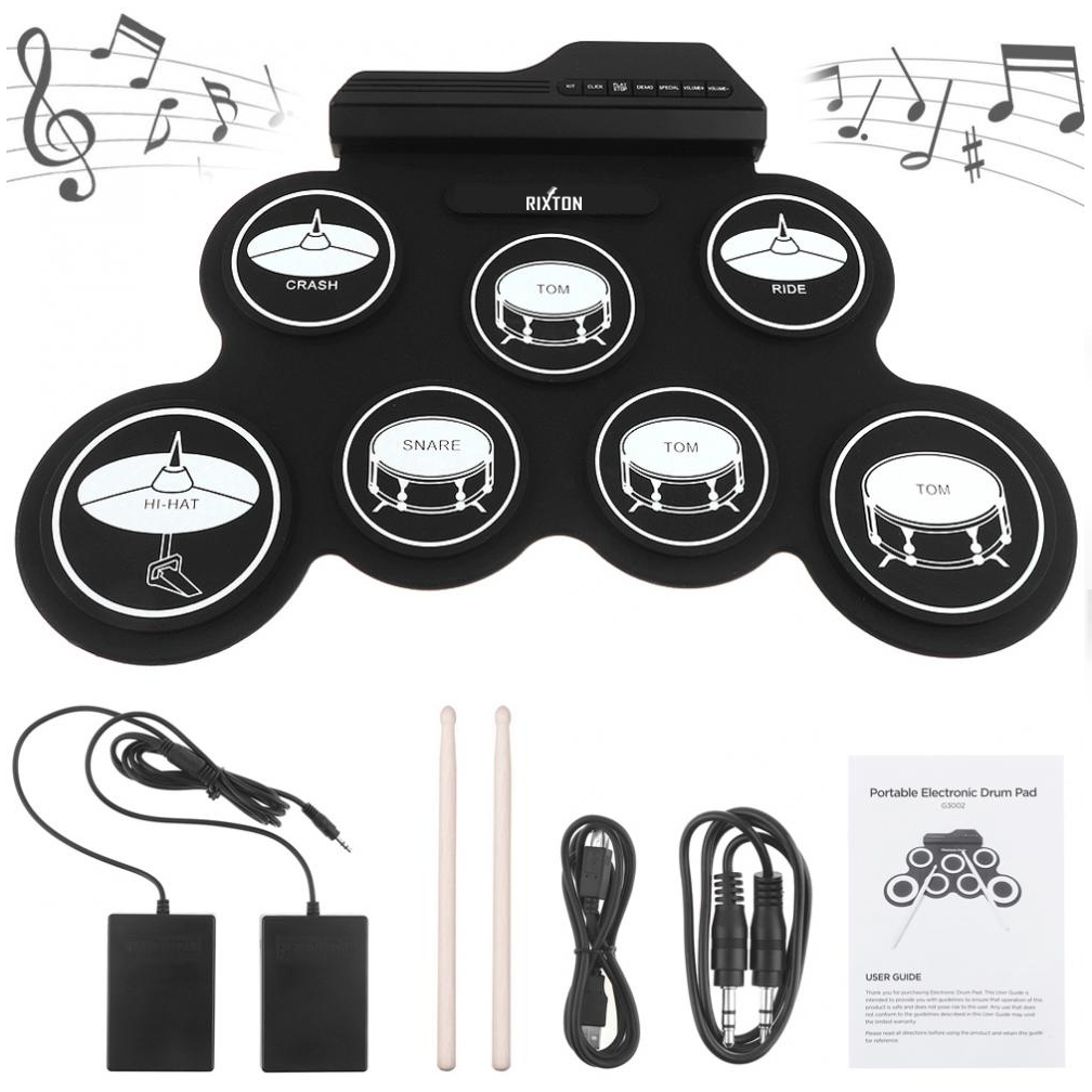 Jual Rixton Drum Elektronik Portabel Digital USB 7 Bantalan Roll up ...