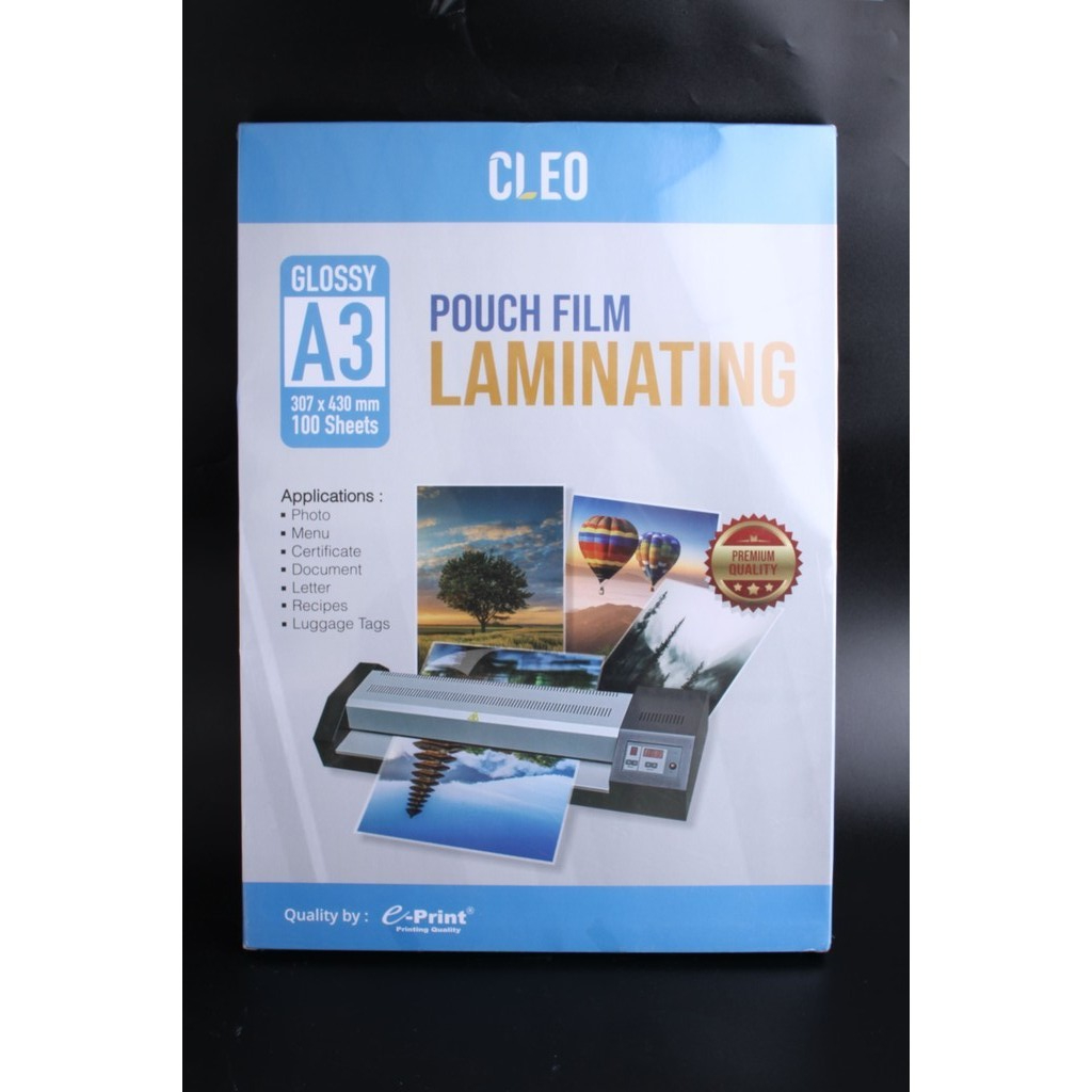 Jual TAB SHOP - CLEO LAMINATING POUCH 100MIC A3 100 SHEETS | Shopee ...