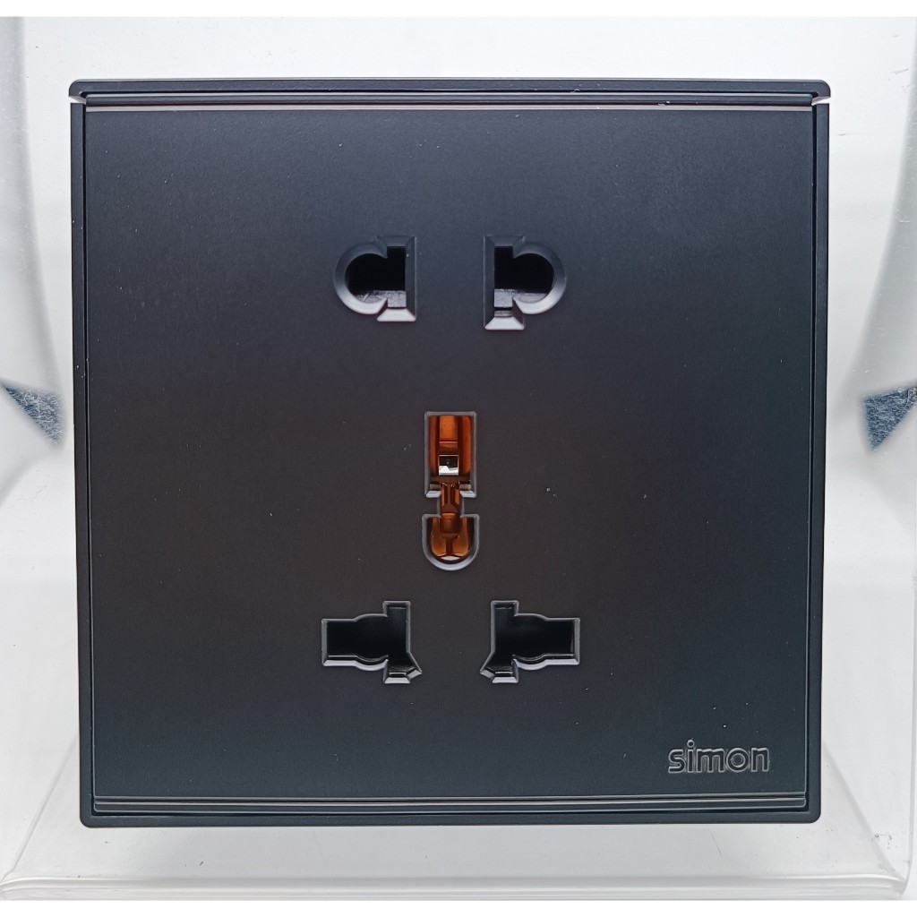 Jual SIMON E6 BLACK DOFF / MATT BLACK UNIVERSAL SOCKET / MULTI SOCKET ...