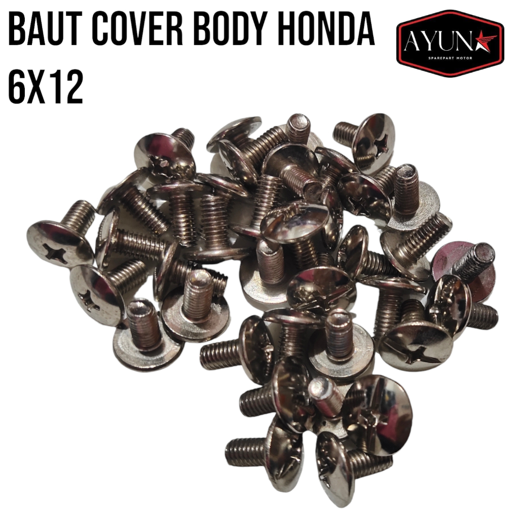 Jual Baut Cover Body Honda 6x12 Baut Body Honda 6x12 Nekel baut bodi ...