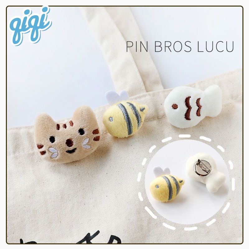 Jual Pin Hewan Pin Bros Lucu Pin Tas aesthetic /tas lucu korean style ...