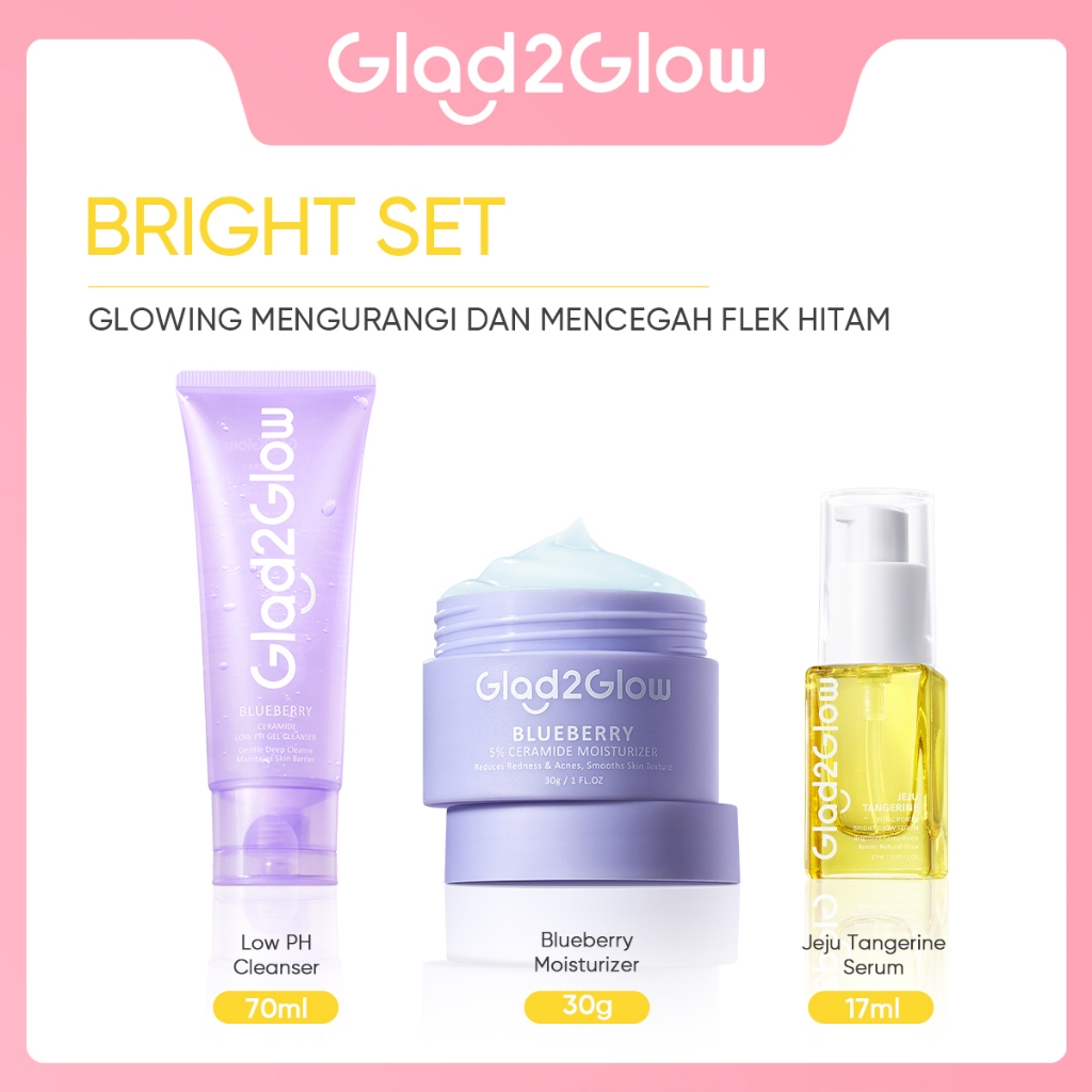 Jual SPECIAL BUNDLE 3in1 Glad2Glow 3pcs Paket Skincare Moisturizer Face ...