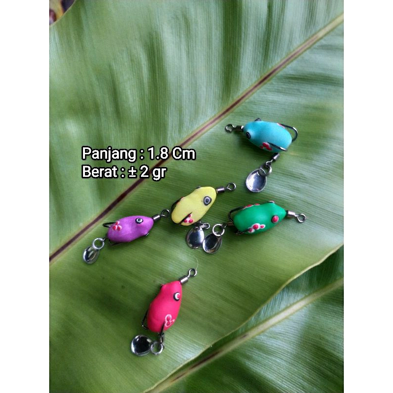 Jual Soft frog 1.8 cm kecil banget || umpan casting gabus channa | Shopee Indonesia