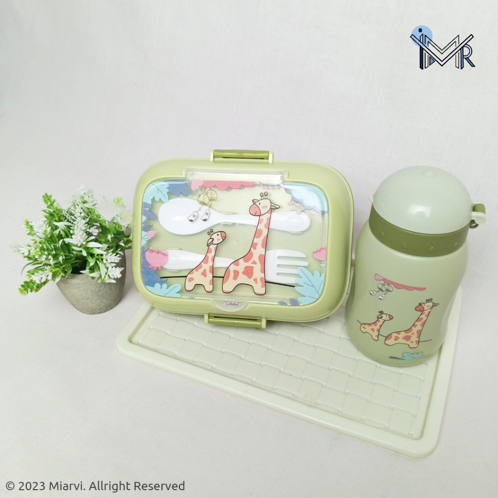 Jual Kotak Makan Anak Set Botol Minum Dino /Lunch Box Bekal Anak Karakter | Shopee Indonesia