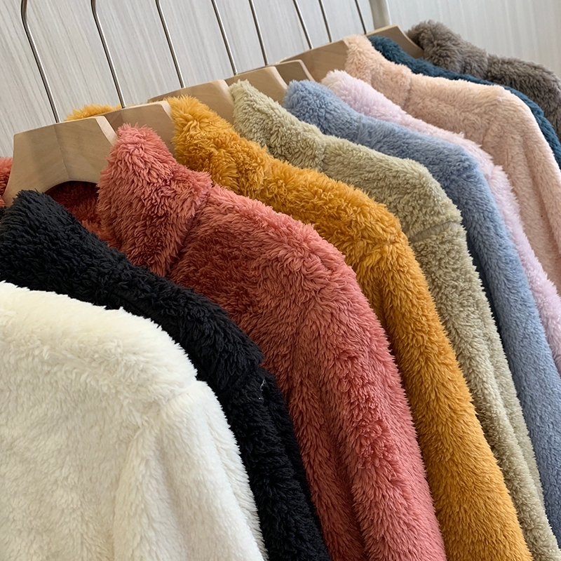 Jual Sweater Jacket Zip Crope Sherpa Bulu /jaket sherpa dewasa | Shopee ...